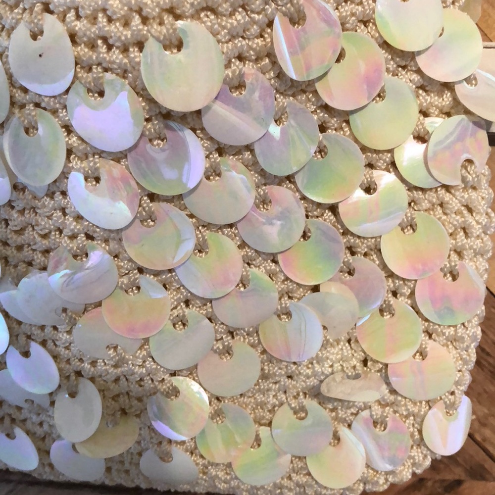 Vintage Italian Crochet Fish Scale Purse Bag - Gem
